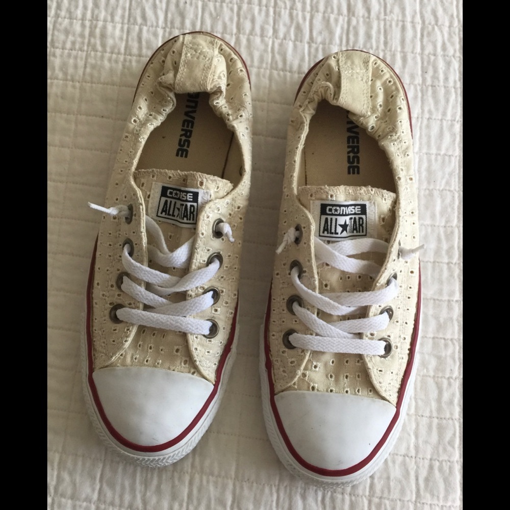 Converse Chucks Slip On In Beige Eyelet - Gem